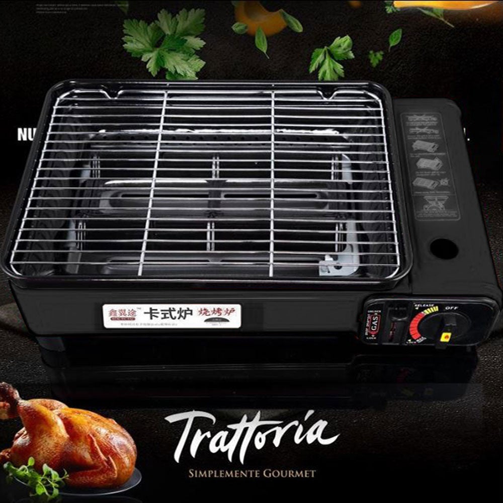 Portable Gas Stove Burner Butane BBQ Camping Gas Cooker With Non Stick ...