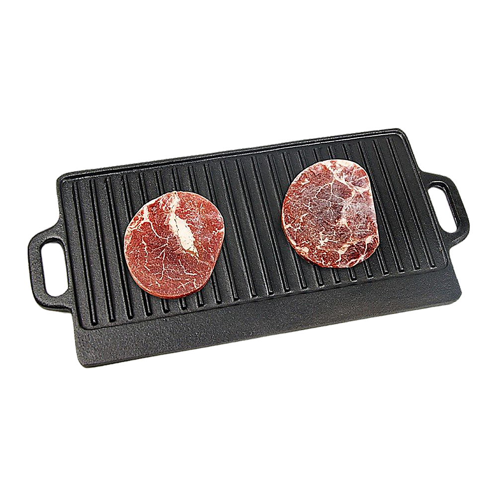 46x22 cm Cast Iron Reversible Griddle Plate BBQ Hob Cooking Grill Pan ...