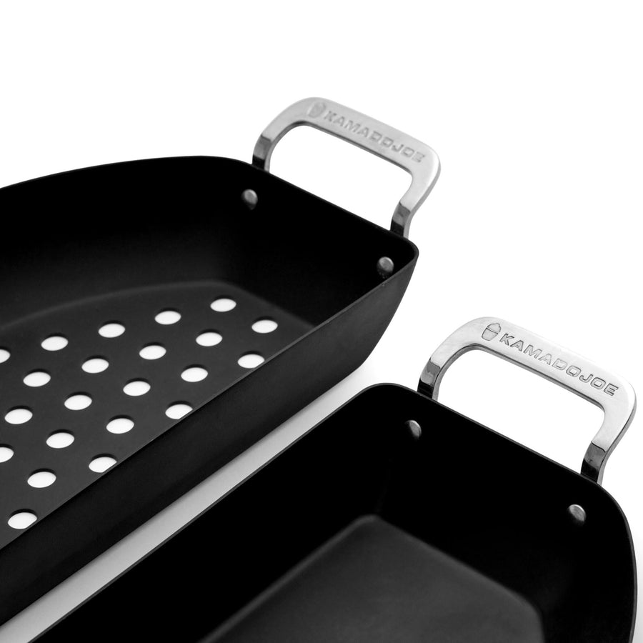 Kamado Joe® Karbon Steel™ Half-Moon Pan Set | BBQs.com.au